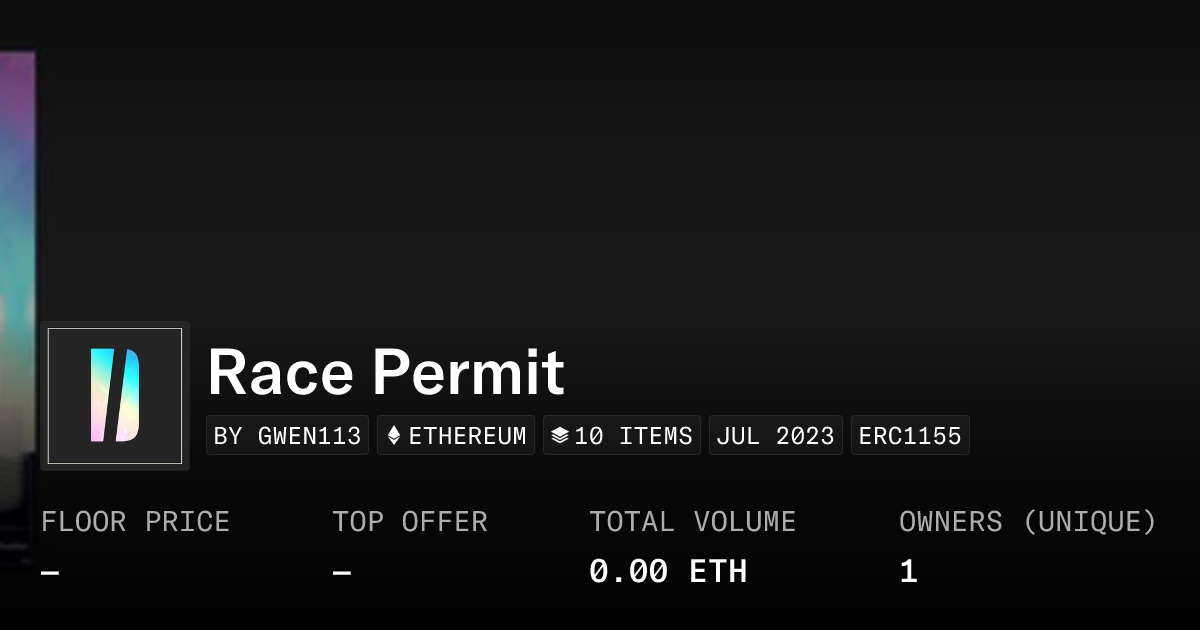 Race Permit - Collection | OpenSea