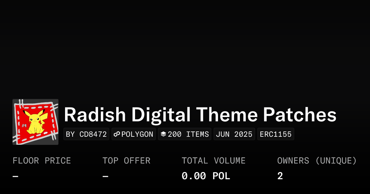 Radish Digital Theme Patches - Collection | OpenSea