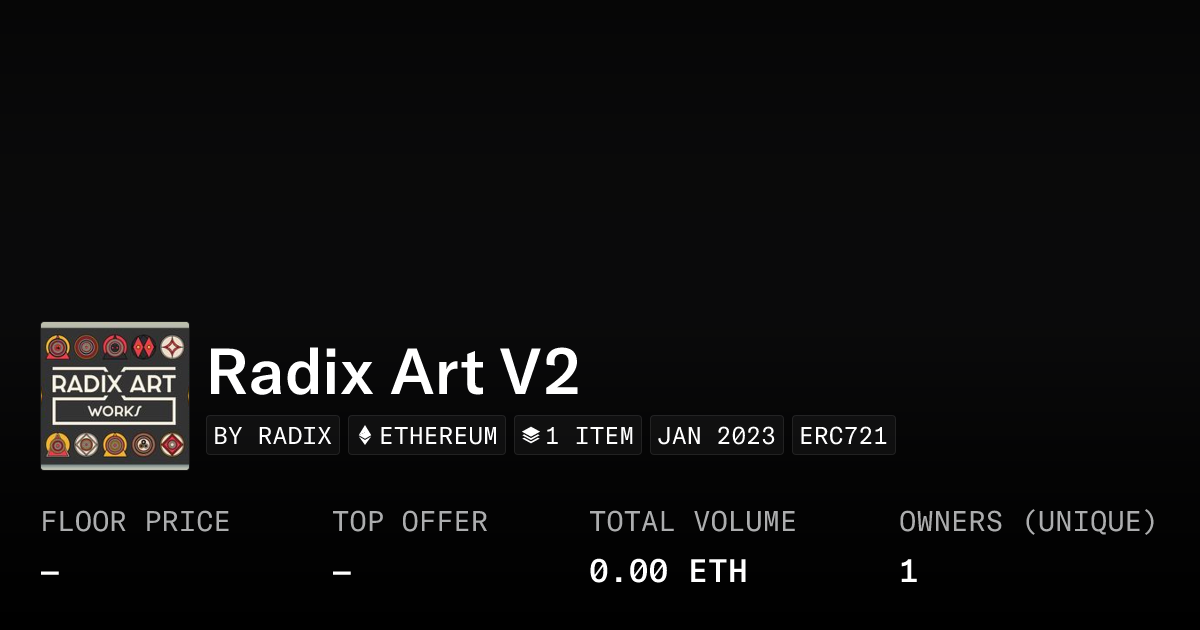Radix Art V2 - Collection | OpenSea