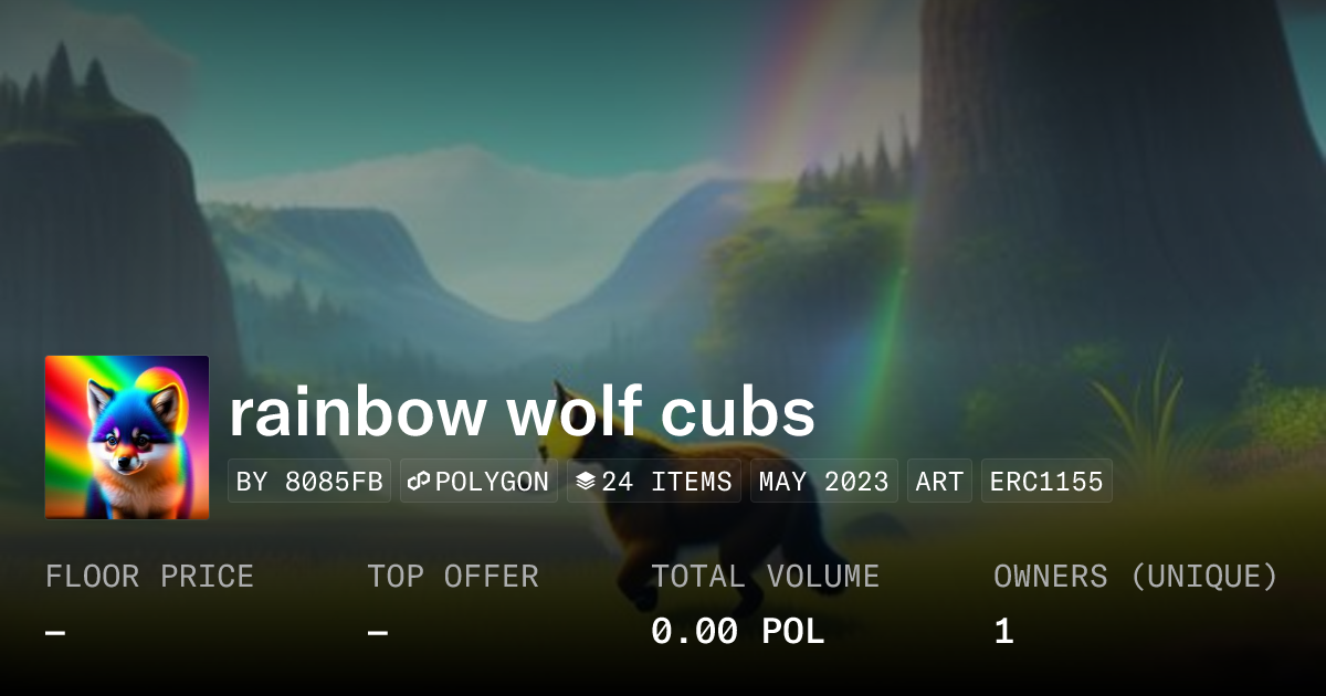 rainbow wolf cubs - Collection | OpenSea