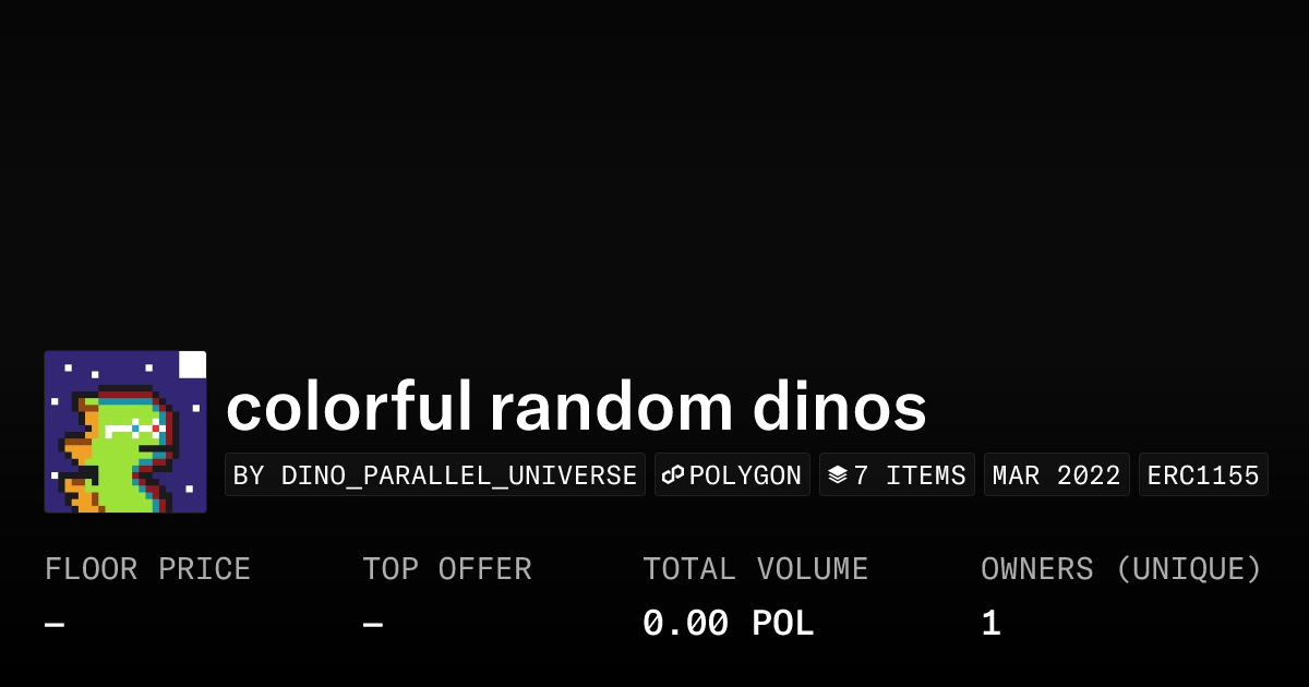 colorful random dinos - Collection | OpenSea