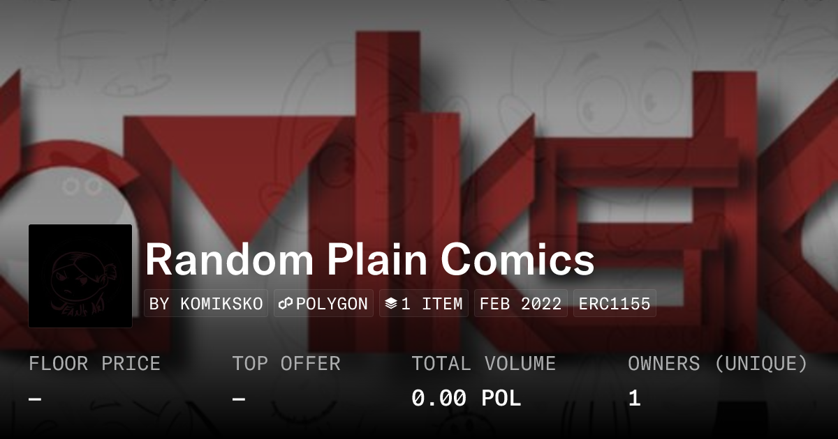 Random Plain Comics - Collection | OpenSea