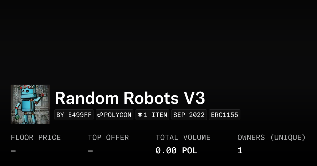 Random Robots V3 - Collection | OpenSea