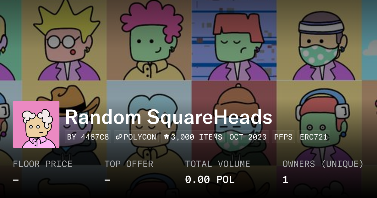 Random SquareHeads - Collection | OpenSea