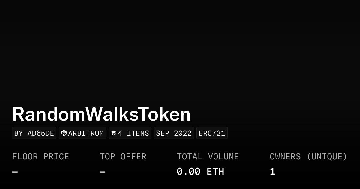 RandomWalksToken - Collection | OpenSea