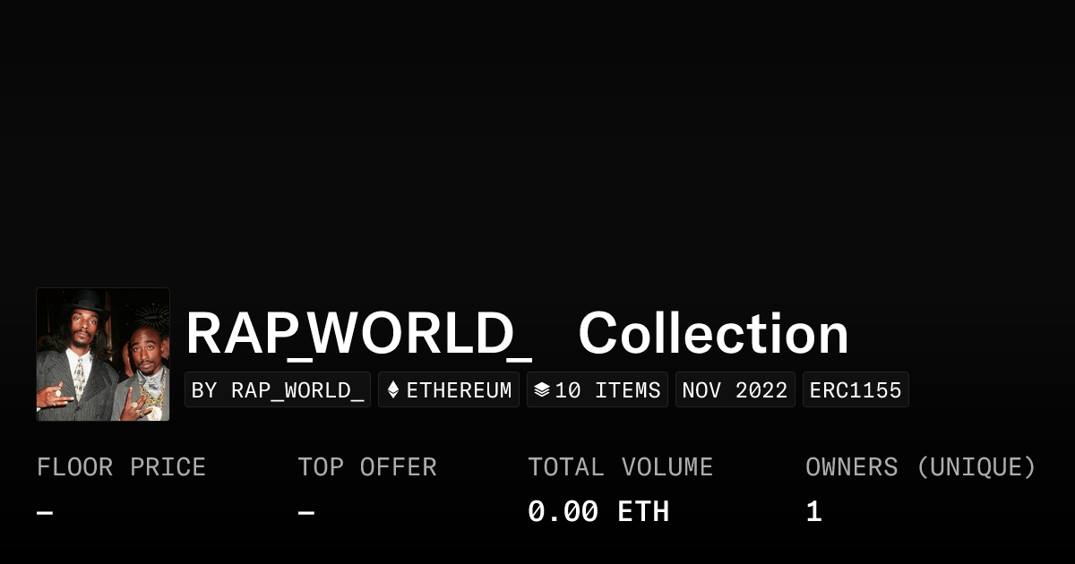 RAP_WORLD_ Collection - Collection | OpenSea