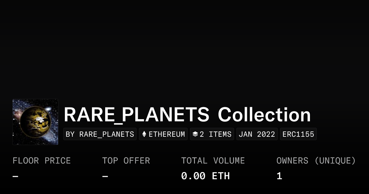 RARE_PLANETS Collection - Collection | OpenSea