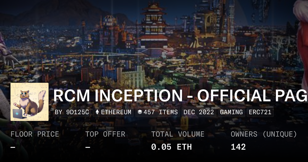 RCM INCEPTION - OFFICIAL PAGE - Collection | OpenSea
