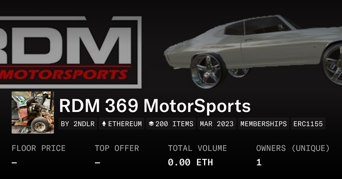 RDM 369 MotorSports - Collection | OpenSea