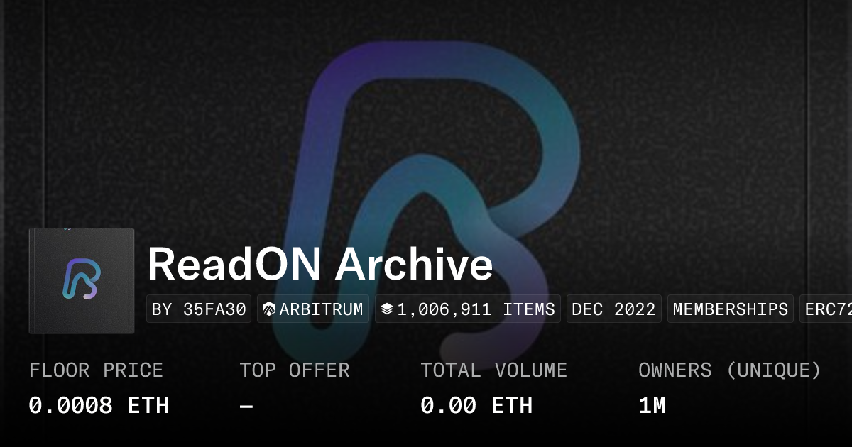 ReadON Archive - Collection | OpenSea