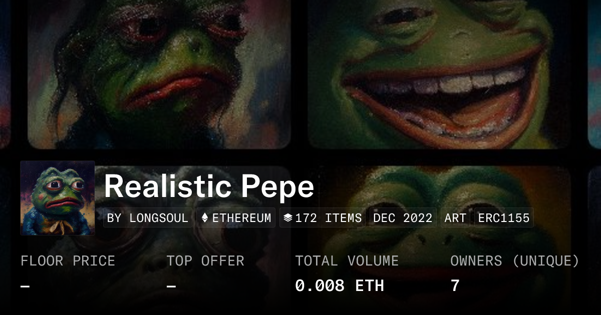 Realistic Pepe - Collection | OpenSea