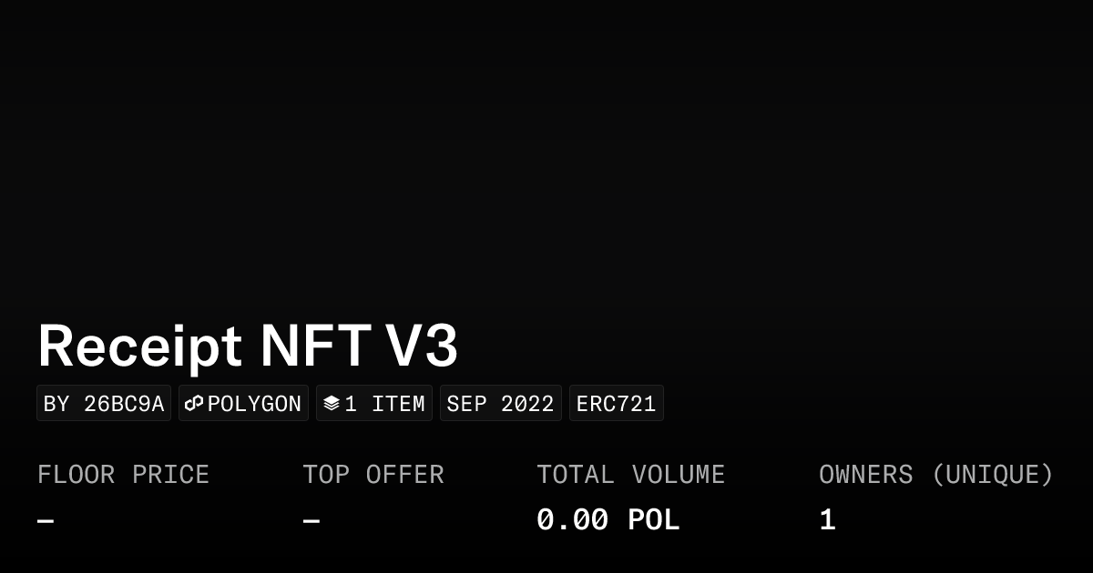 Receipt NFT V3 - Collection | OpenSea