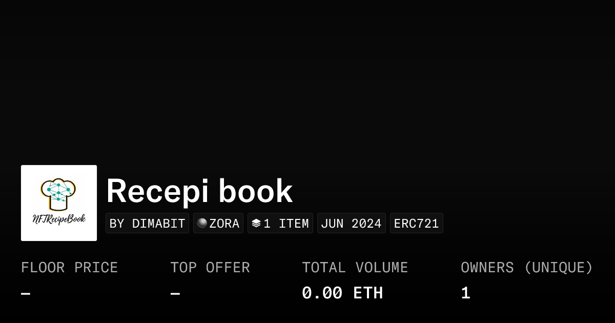 Recepi book - Collection | OpenSea