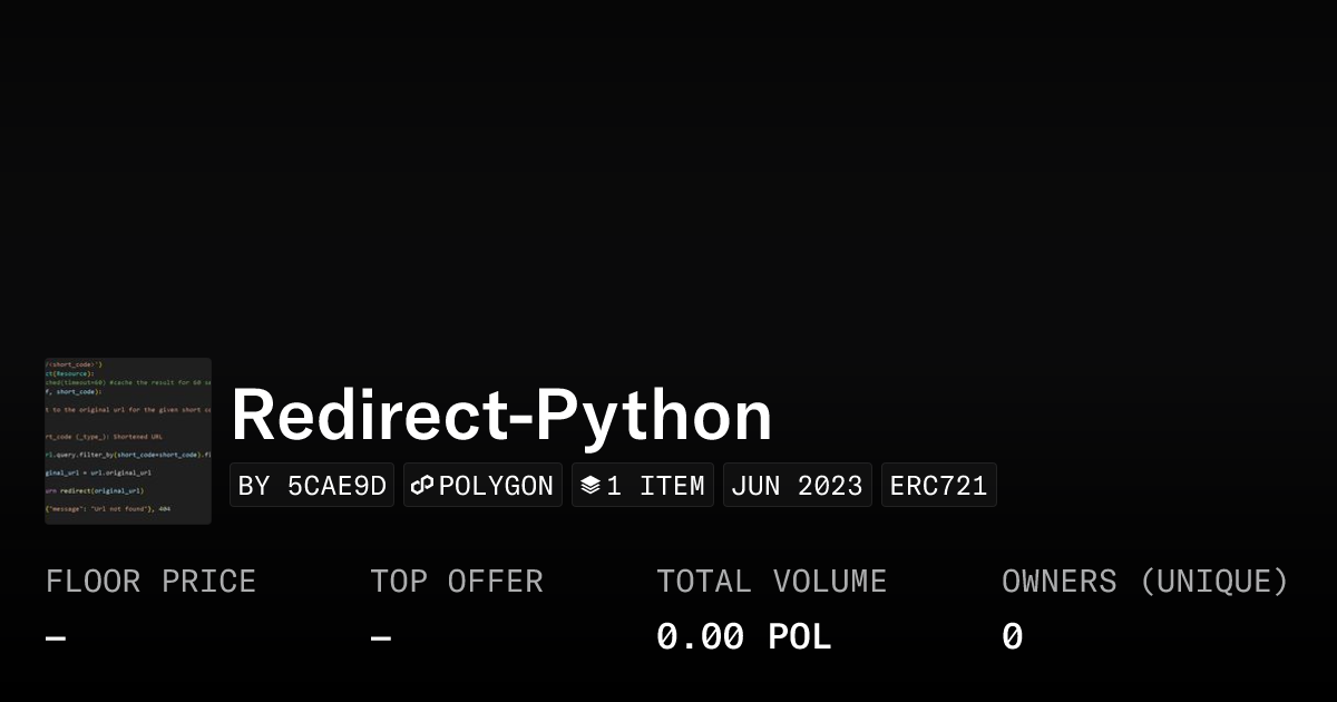 Redirect-Python - Collection | OpenSea