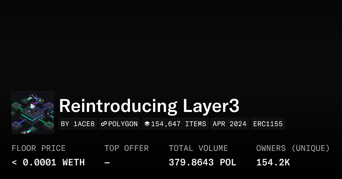Reintroducing Layer3 - Collection | OpenSea