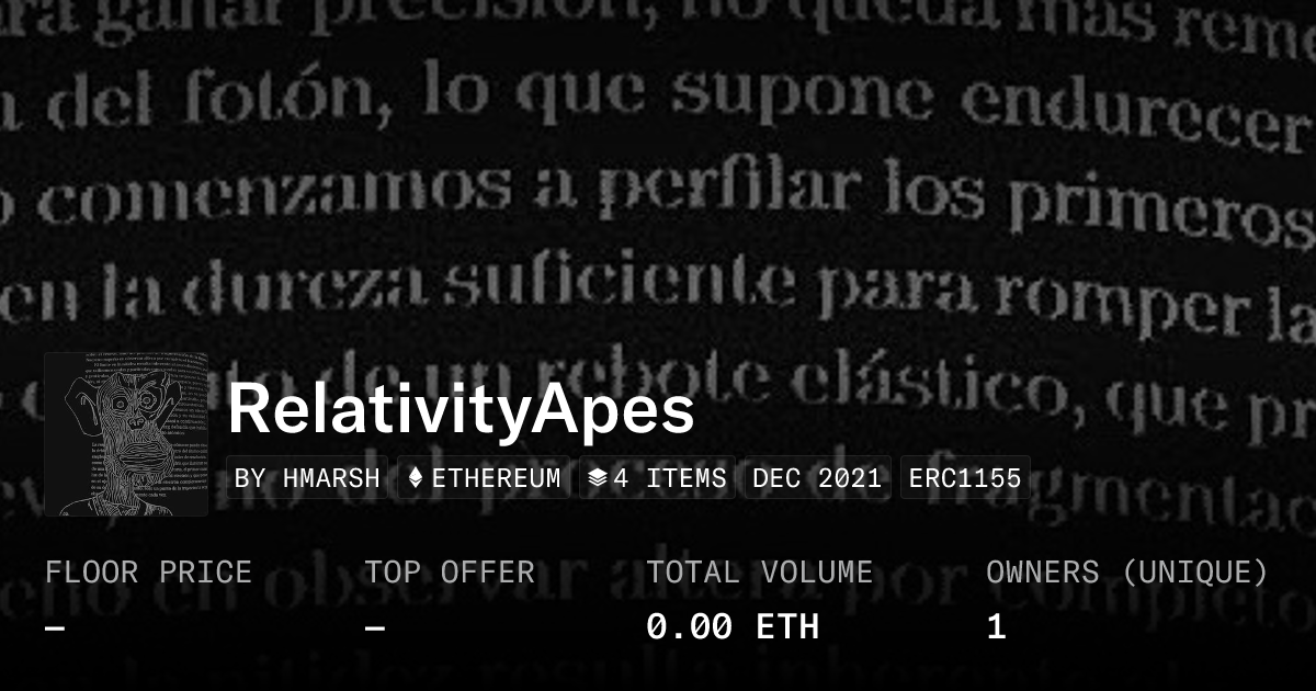 RelativityApes - Collection | OpenSea