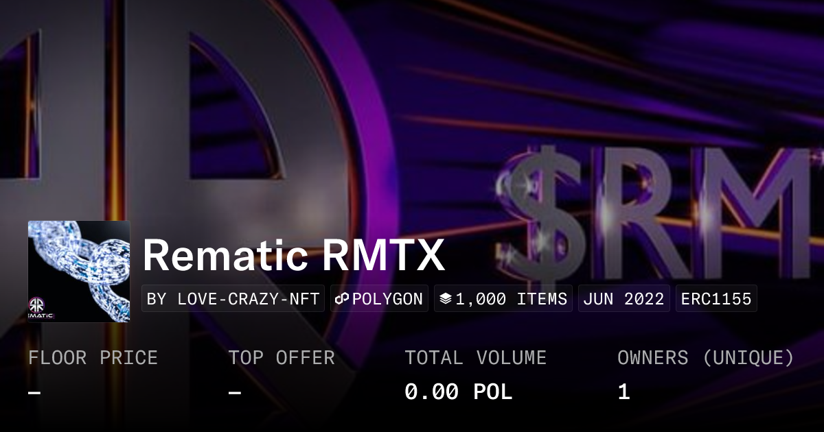 Rematic RMTX - Collection | OpenSea