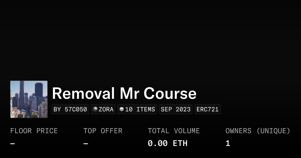 Removal Mr Course - Collection | OpenSea