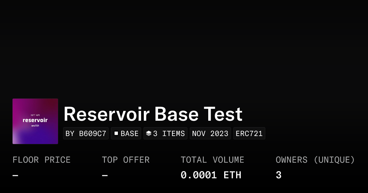 Reservoir Base Test - Collection | OpenSea