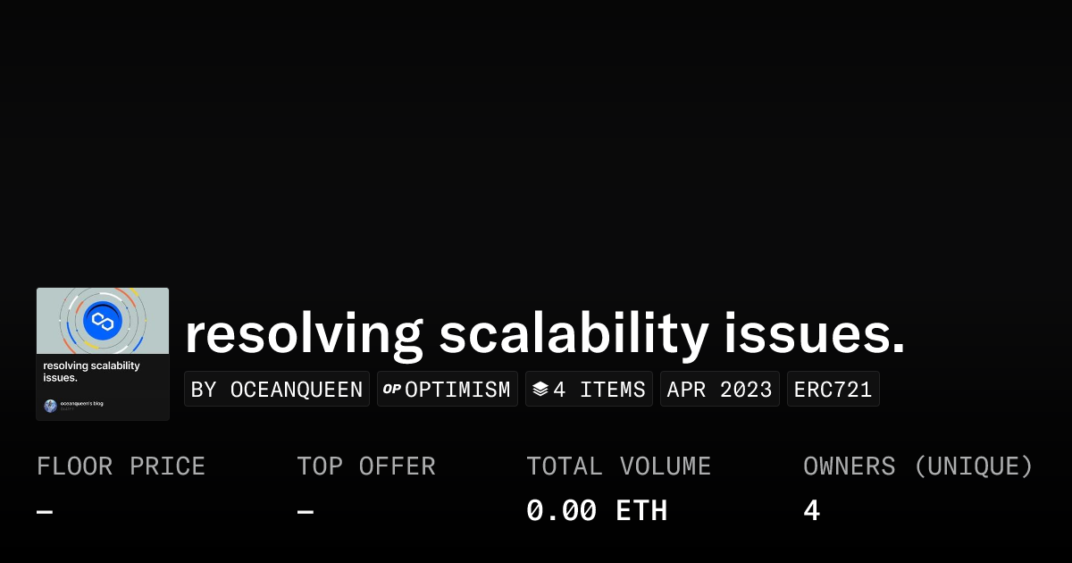 resolving scalability issues. - Collection | OpenSea