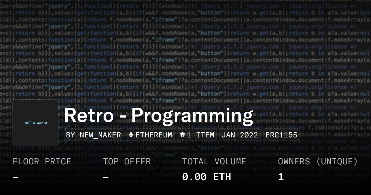 Retro - Programming - Collection | OpenSea