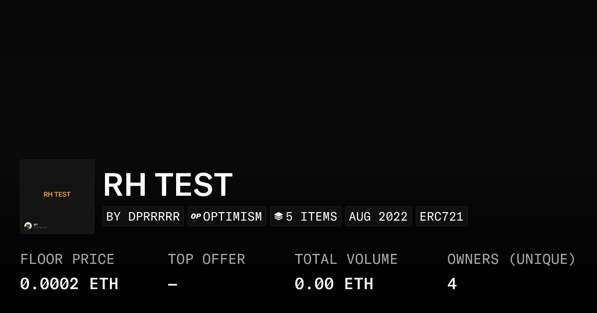 RH TEST - Collection | OpenSea