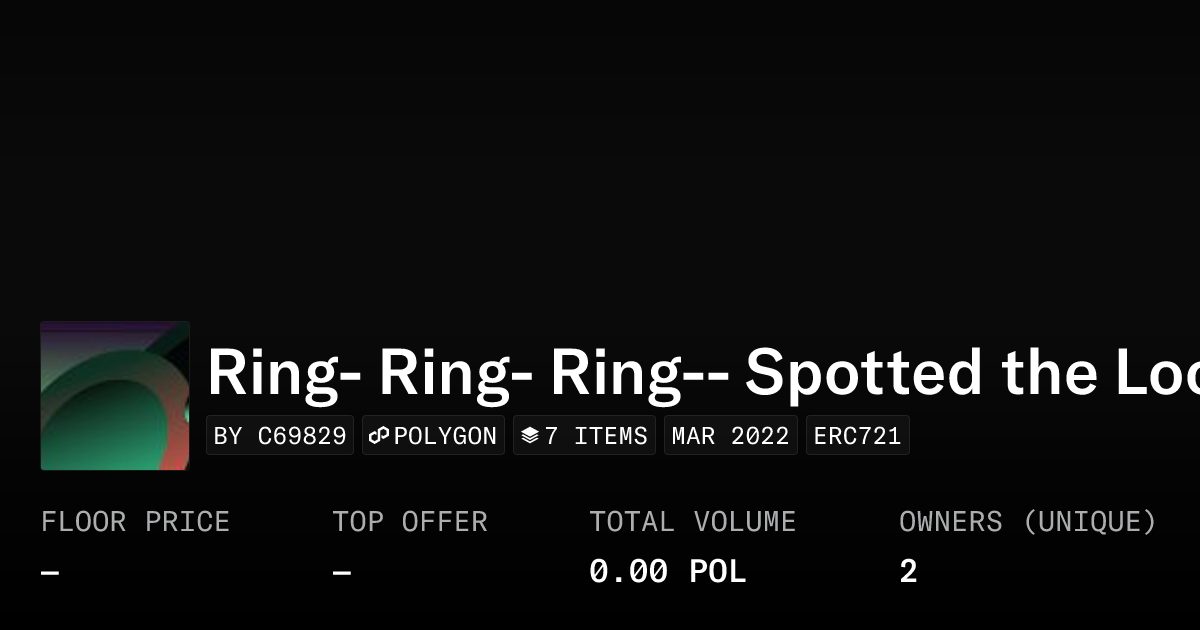 Ring- Ring- Ring-- Spotted the Loop - Collection | OpenSea