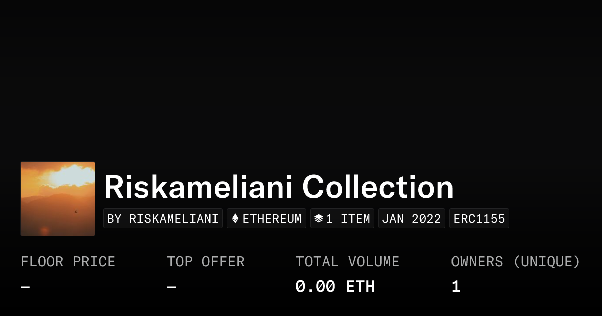Riskameliani Collection - Collection | OpenSea