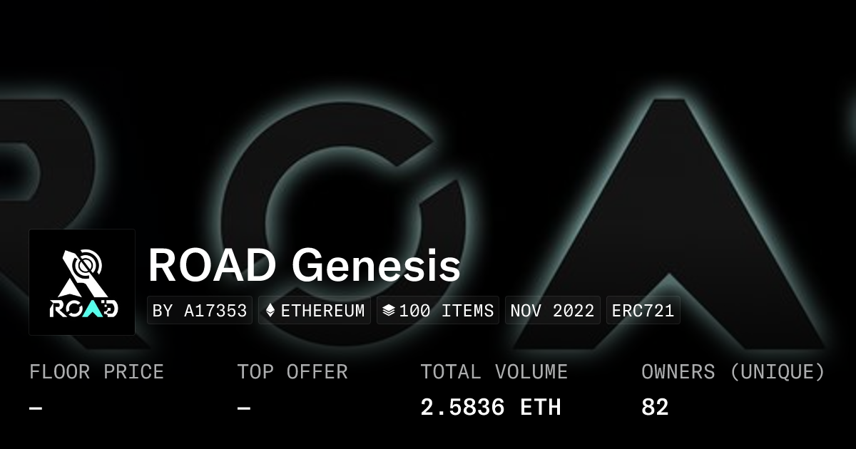 ROAD Genesis - Collection | OpenSea