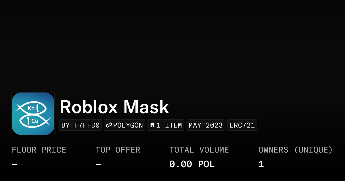 Roblox Mask - Collection | OpenSea