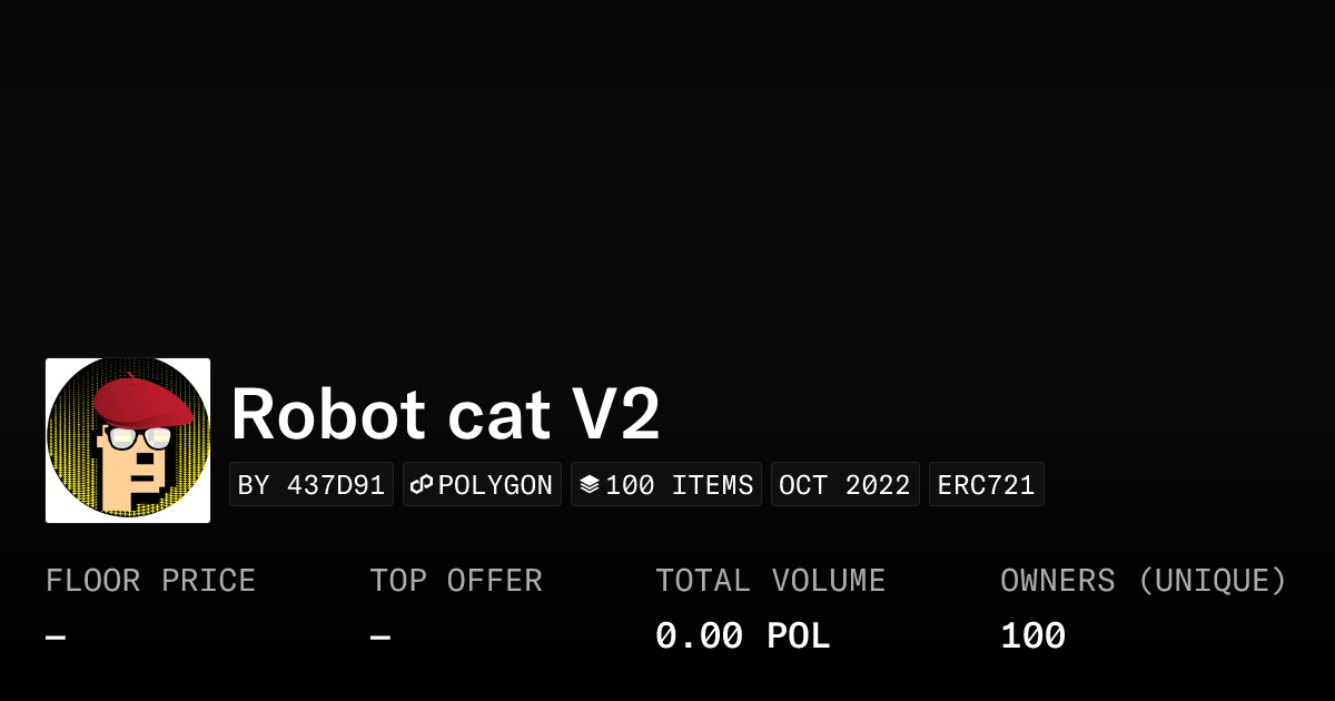 Robot cat V2 - Collection | OpenSea