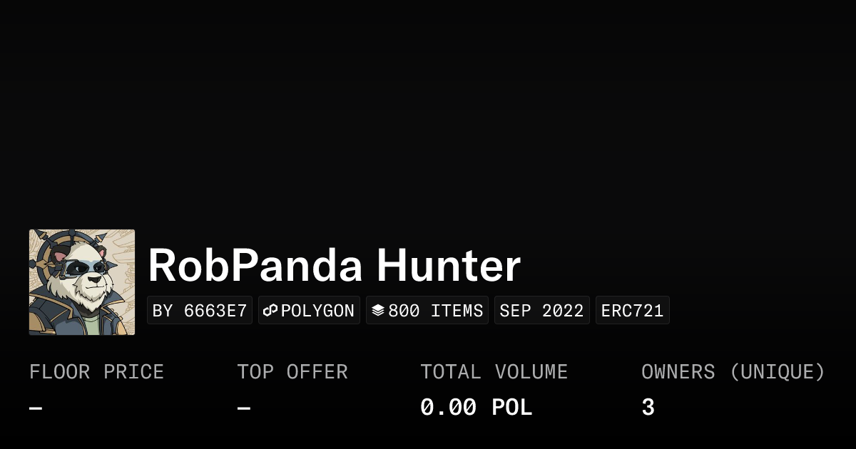 RobPanda Hunter - Collection | OpenSea