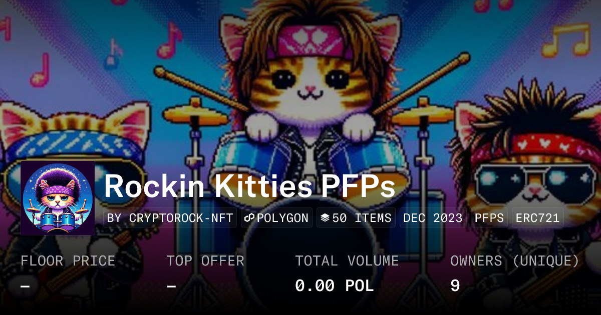 Rockin Kitties PFPs - Collection | OpenSea