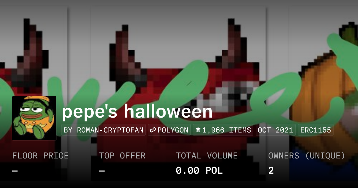 pepe's halloween - Collection | OpenSea