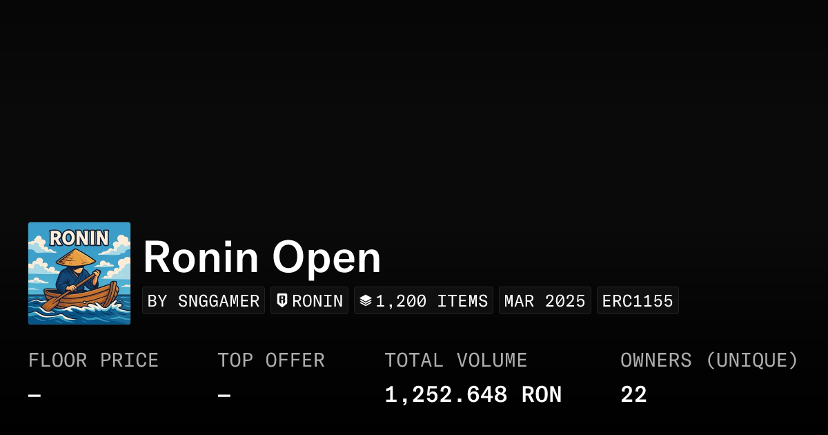 Ronin Open - Collection | OpenSea