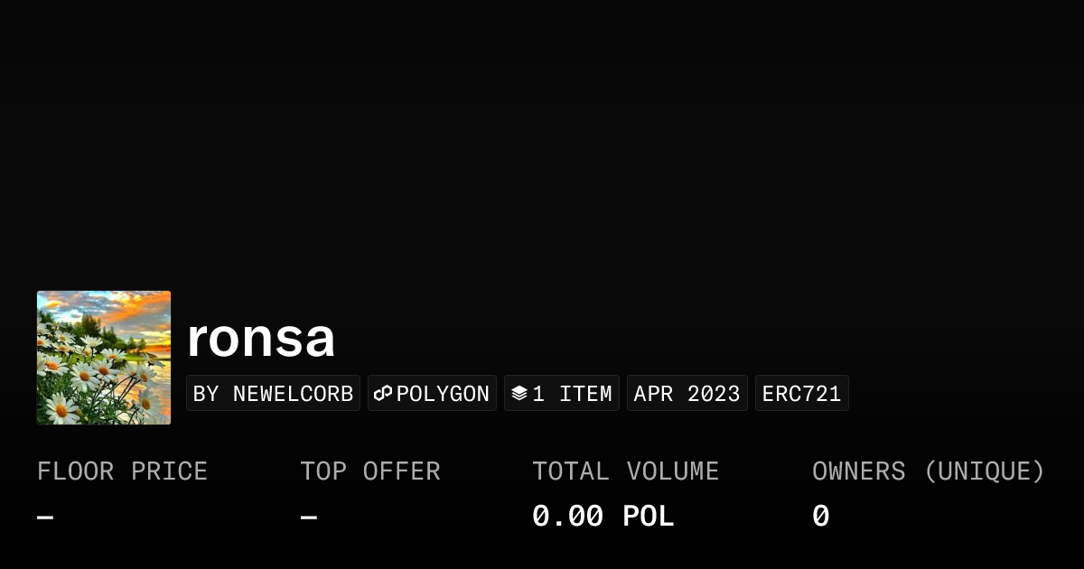 ronsa - Collection | OpenSea