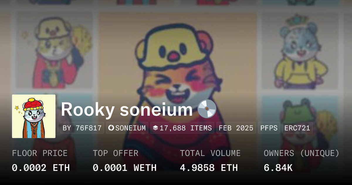 Rooky soneium 💿 0.0002 ETH - Collection | OpenSea