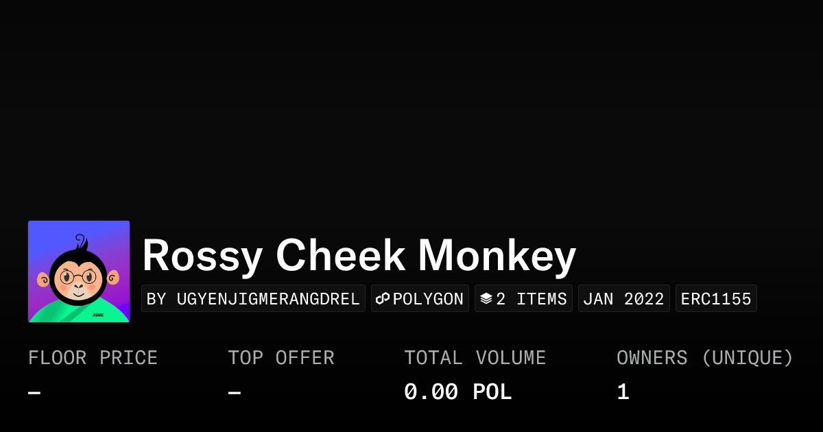 Rossy Cheek Monkey - Collection | OpenSea