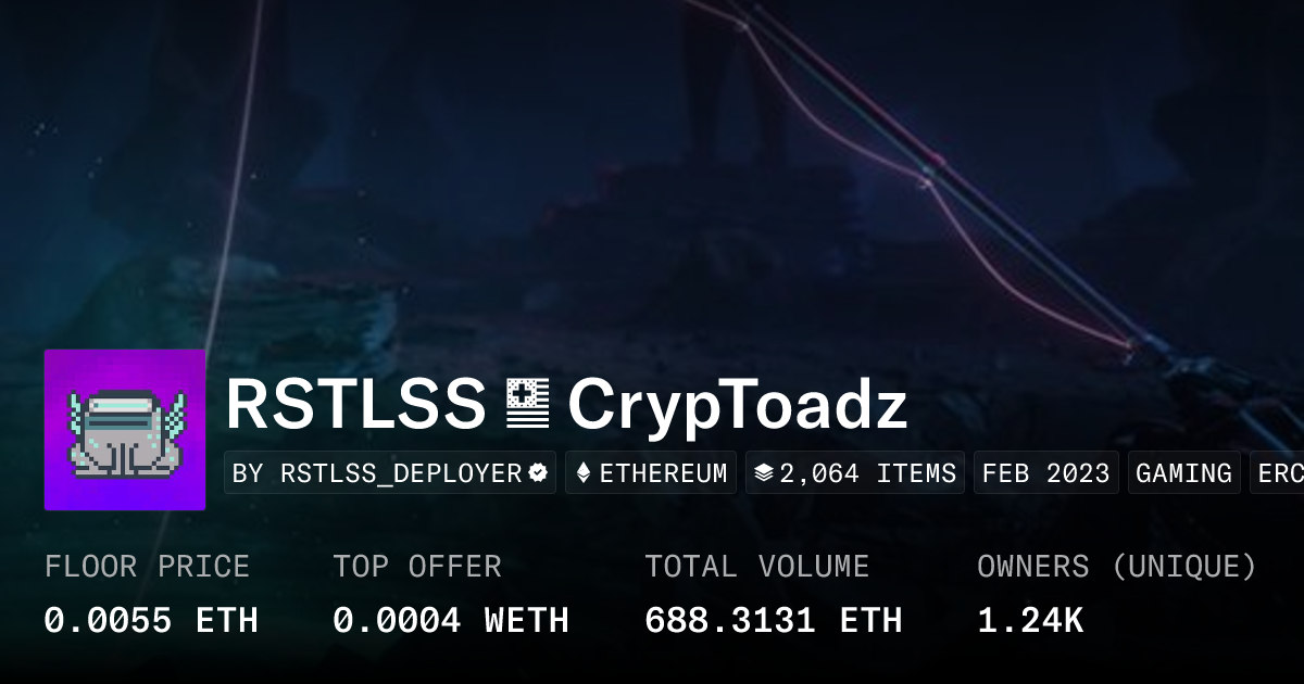 RSTLSS CrypToadz - Collection | OpenSea