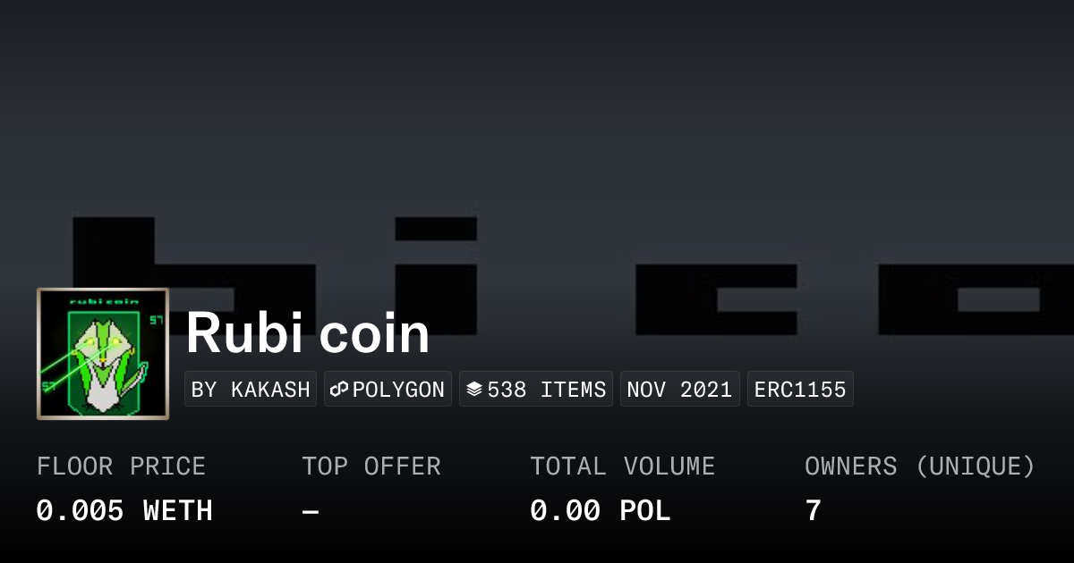 Rubi coin - Collection | OpenSea