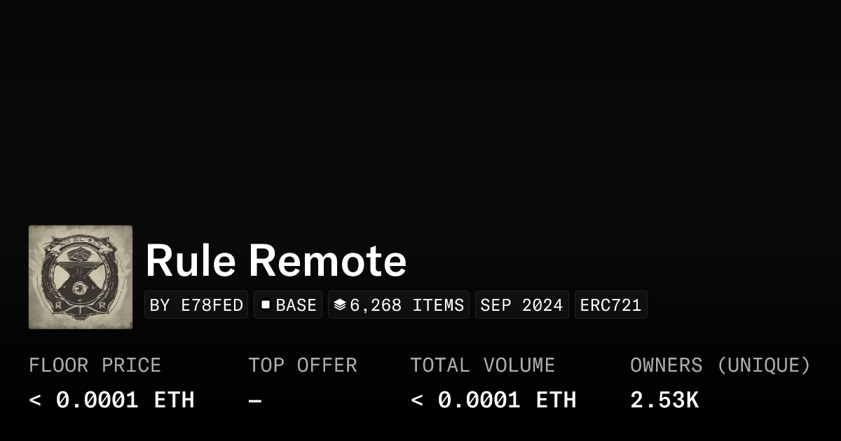 Rule Remote - Collection | OpenSea