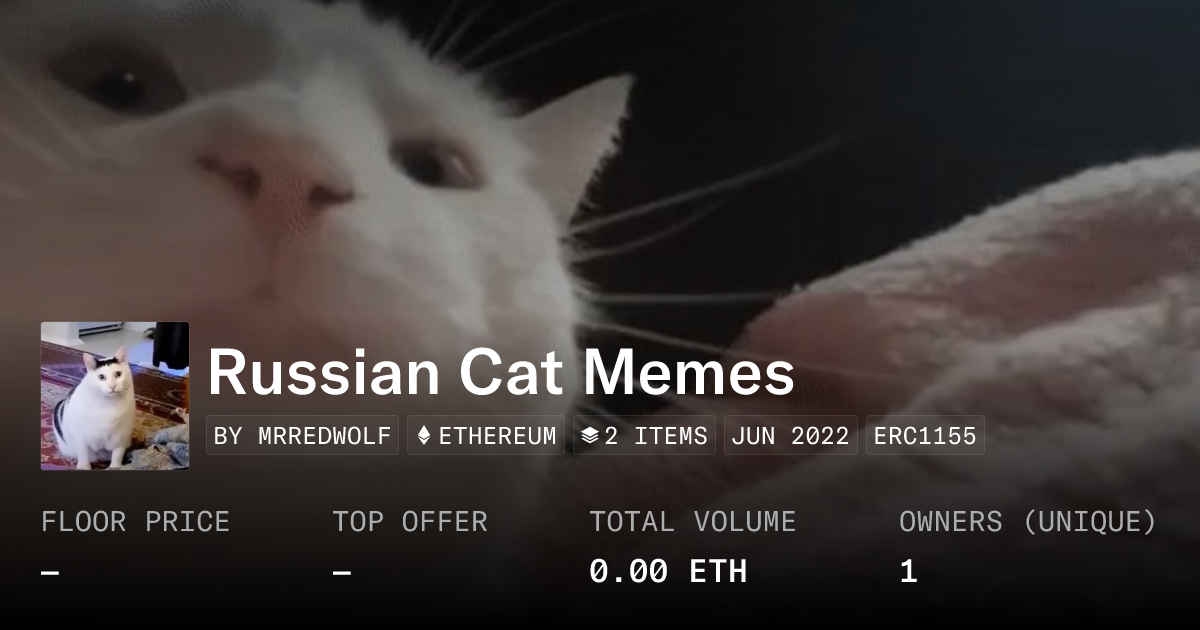 Russian Cat Memes - Collection | OpenSea