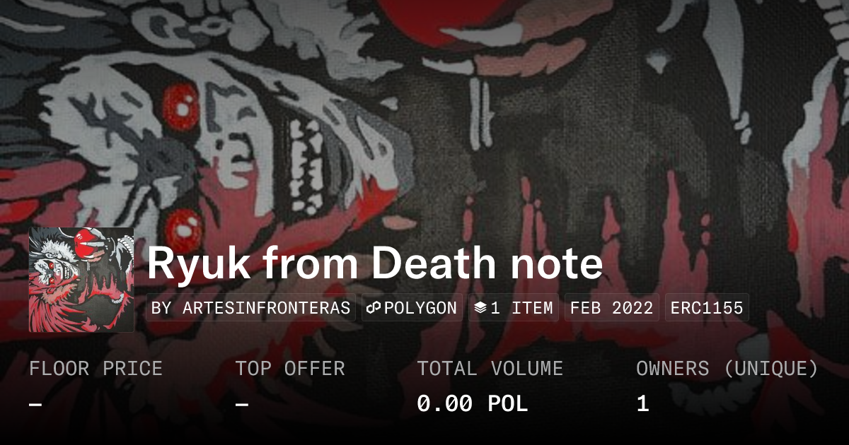 Ryuk from Death note - Collection | OpenSea