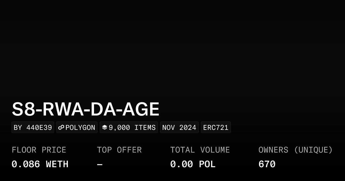 S8-RWA-DA-AGE - Collection | OpenSea