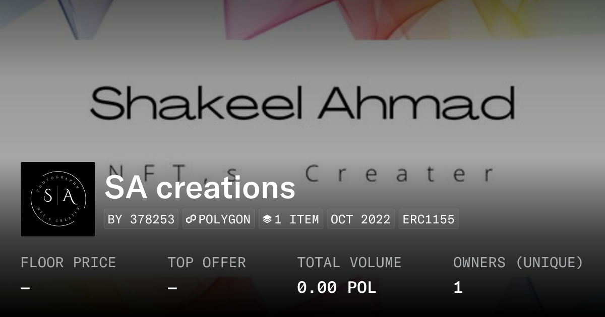 SA creations - Collection | OpenSea