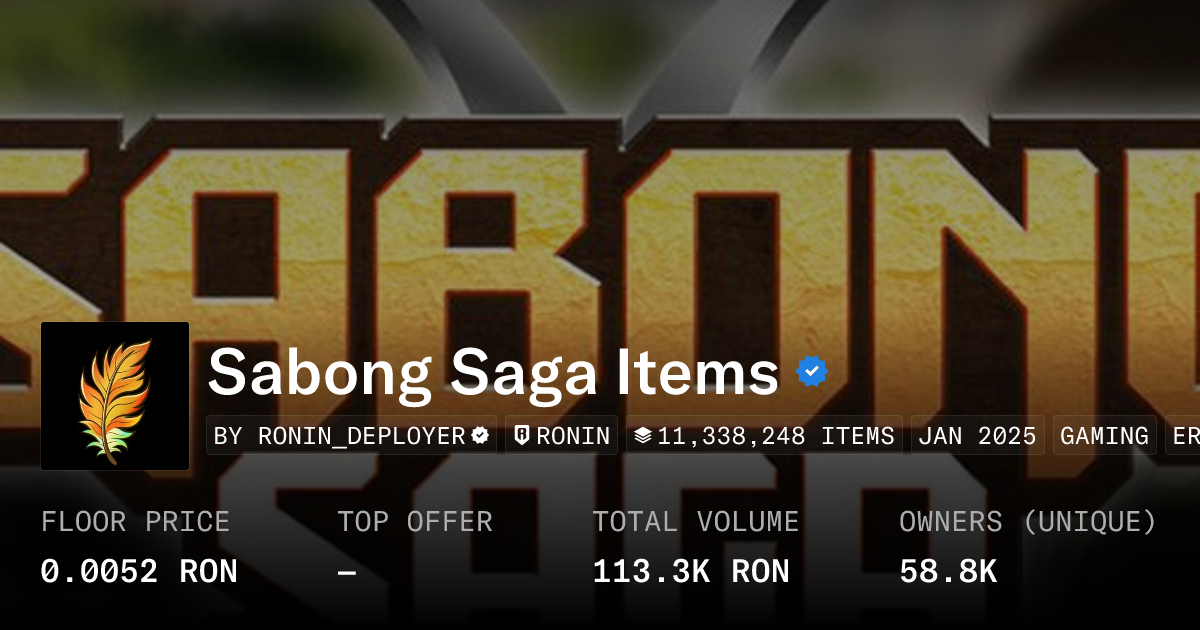 Sabong Saga Items - Collection | OpenSea