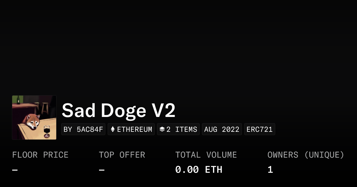 Sad Doge V2 - Collection | OpenSea