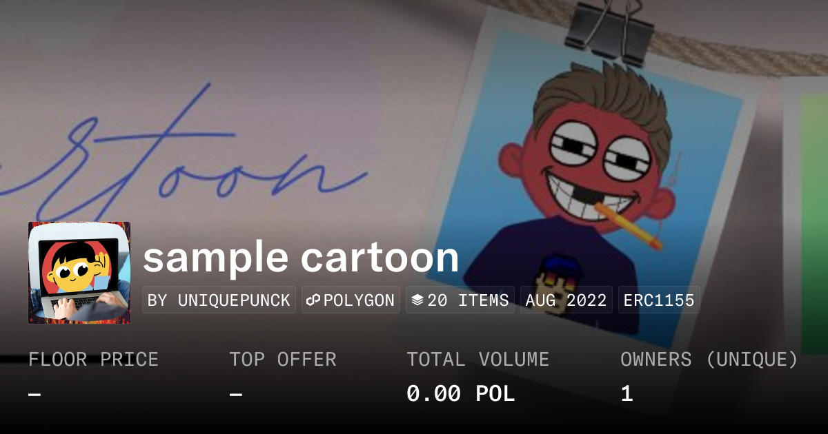 sample cartoon - Collection | OpenSea