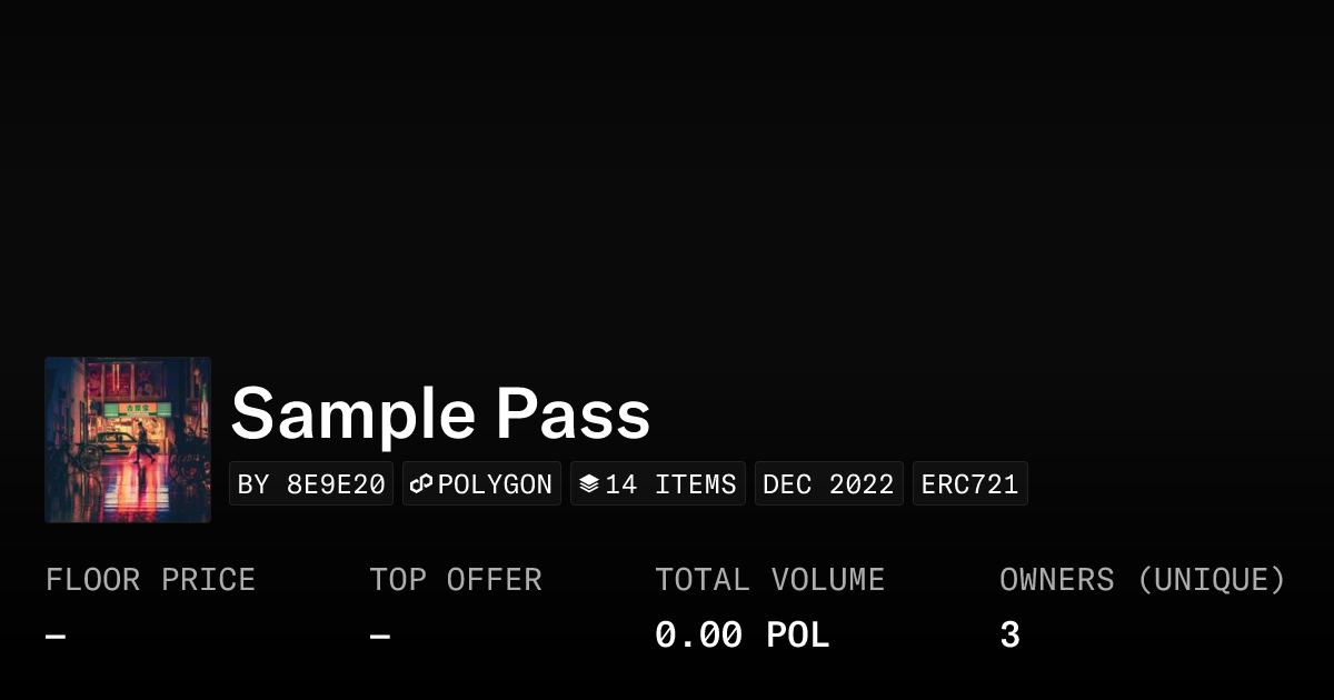 Sample Pass - Collection | OpenSea