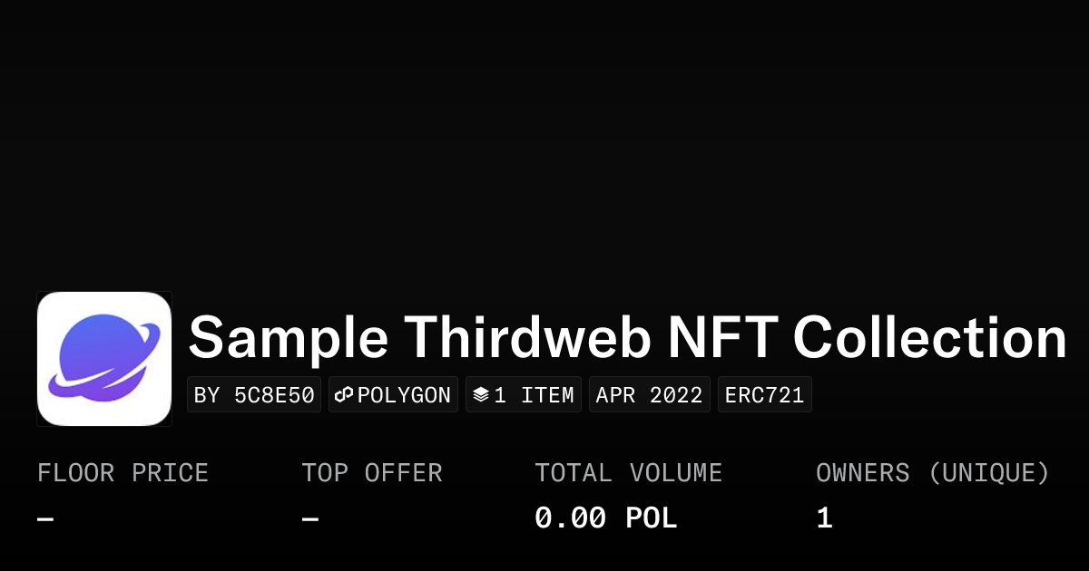Sample Thirdweb NFT Collection - Collection | OpenSea